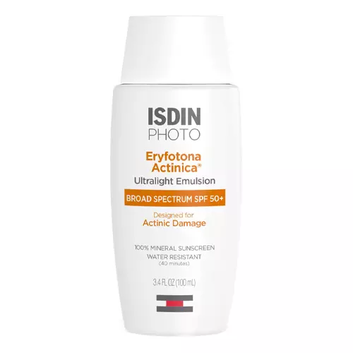 tout krèm pwotèj kont solèy natirèl pa Isdin Eryfotona Actinica Ultralight Emulsion, SPF 50