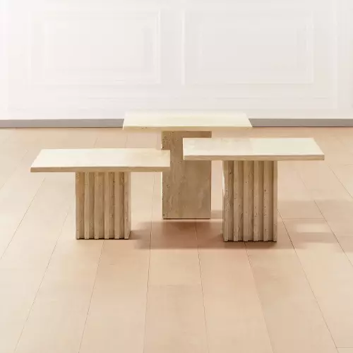 travertine cocktail tables