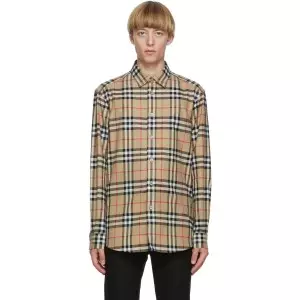 Camisa de franel·la Vintage Check Burberry Beige, les millors camises a quadres d'home