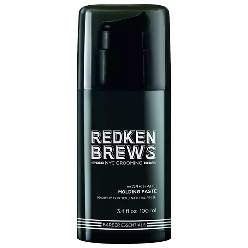 Bottle of Redken Brews Molding Paste da uomo con tenuta elevata e finitura opaca/naturale