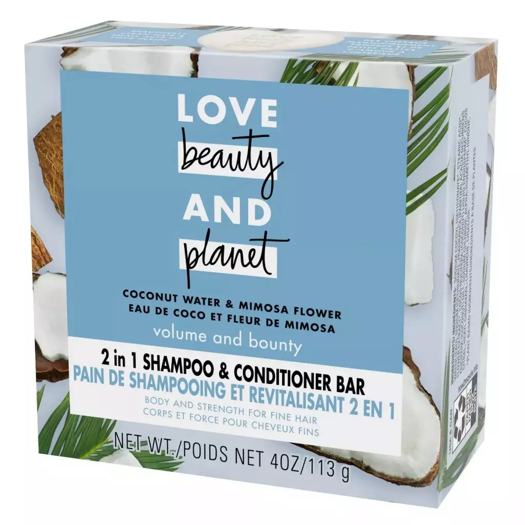 Shampo me ujë kokosi Love Beauty and Planet + Bar kondicioner