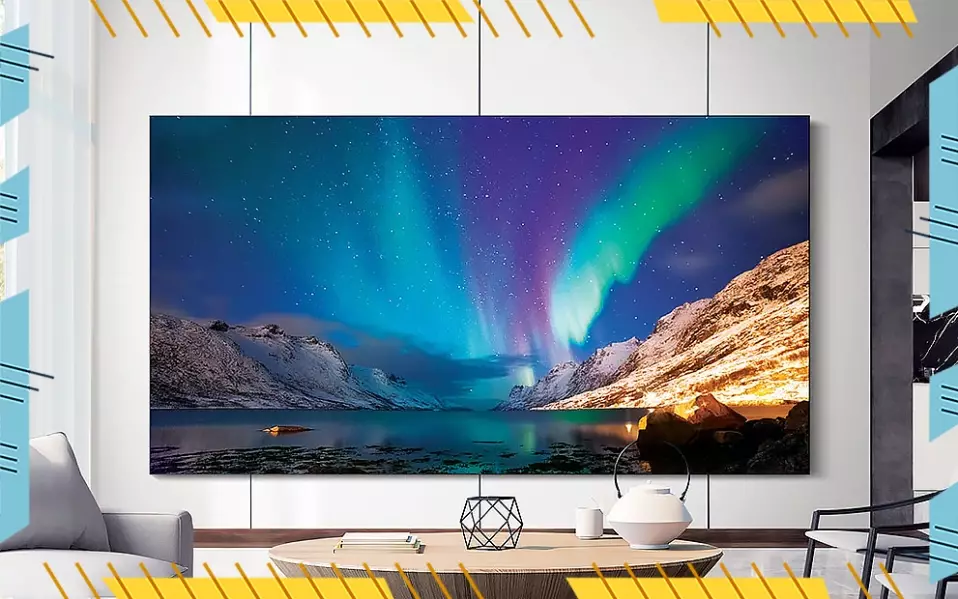 samsung microled tv wall in live