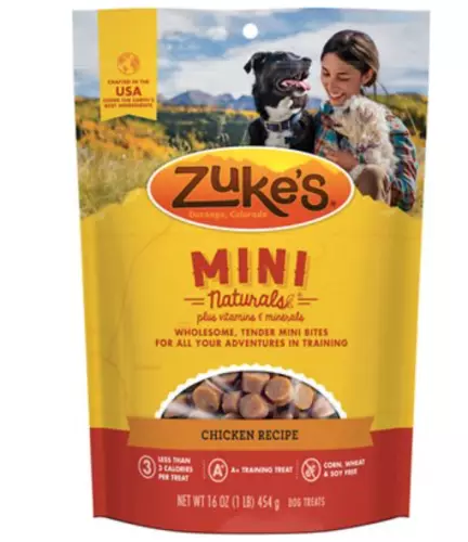 Receta Zuke's Mini Naturals Chicken Receta, ushqimet më të mira për trajnimin e qenve