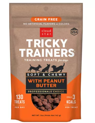 Cloud Star Tricky Trainers Peanut Butter Treats, trajtimet më të mira të trajnimit të qenve