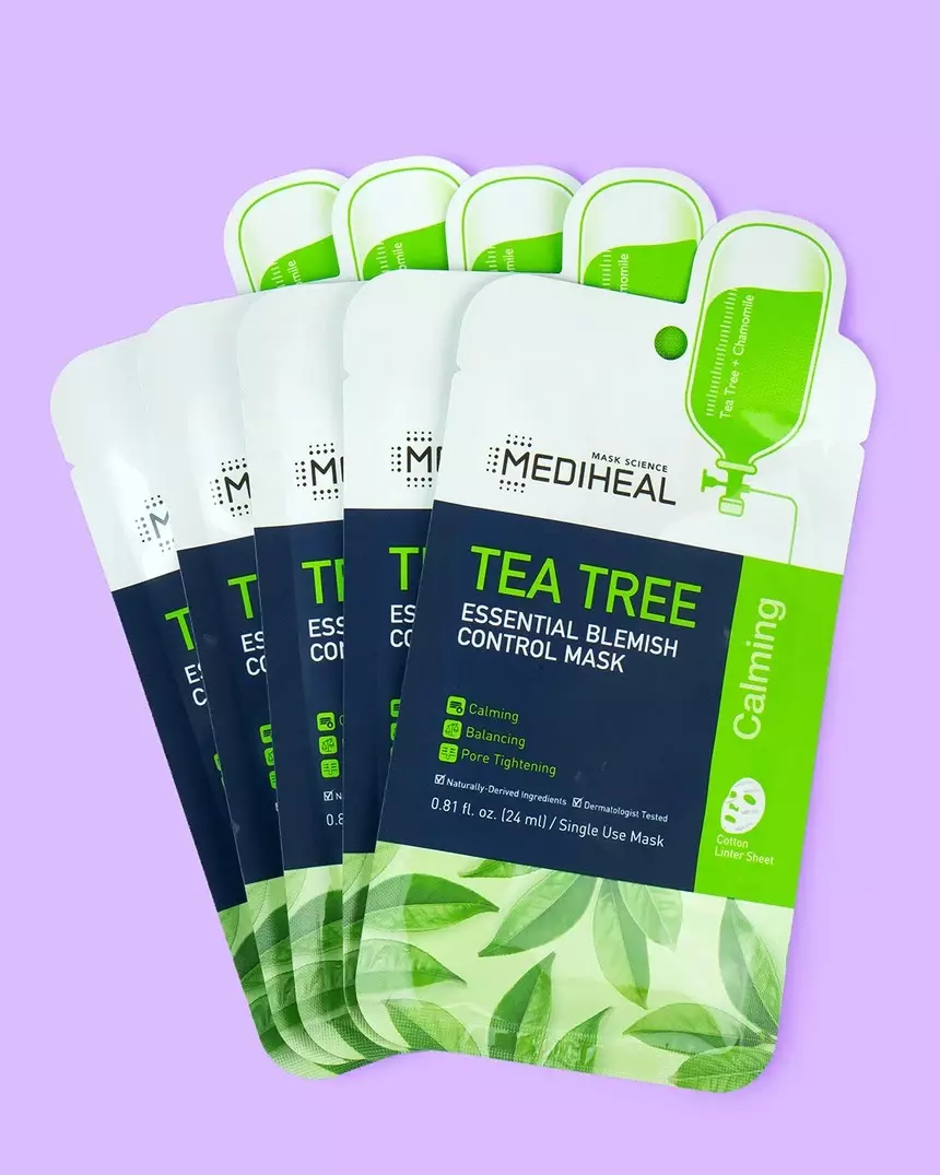 Maskeya rûkê ya pelê kontrolê ya zerarê ya bingehîn a Mediheal Tea Tree