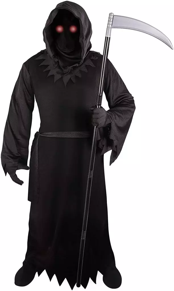 Grim Reaper Costume Adult mei gloeiende reade eagen