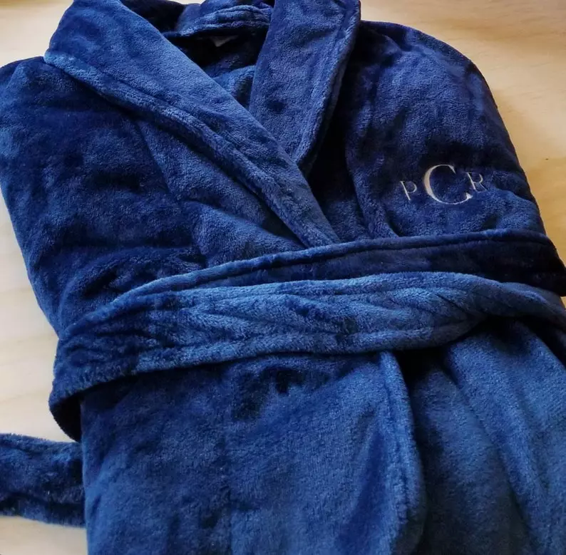 Personalized microfleece plussh bathrobe