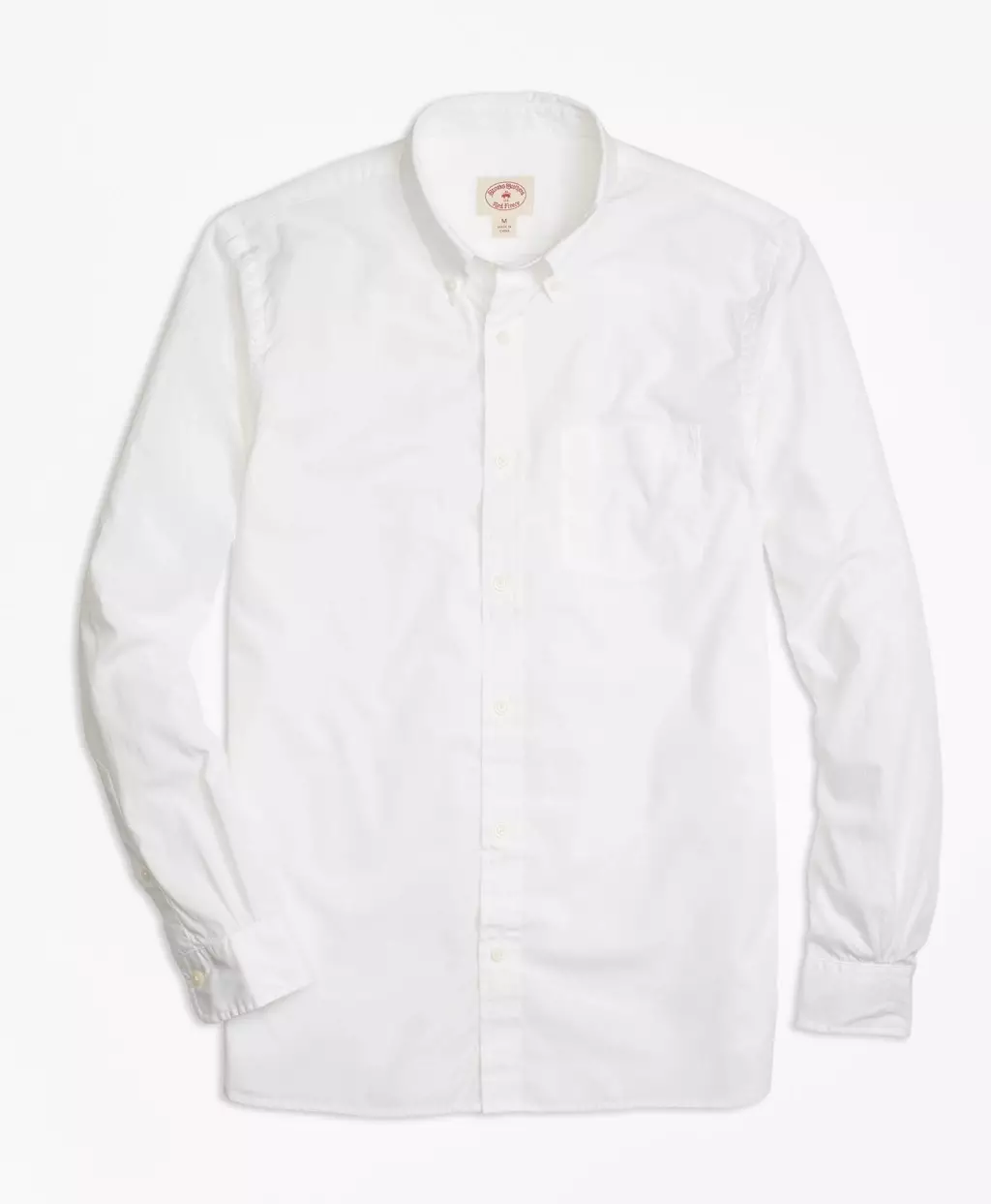 Белая кашуля Brooks Brothers на гузіках, на якую можна нанесці манаграму