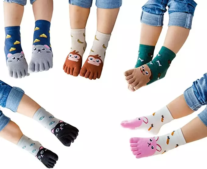 TESOON Cartoon Toe Socks maka ụmụaka