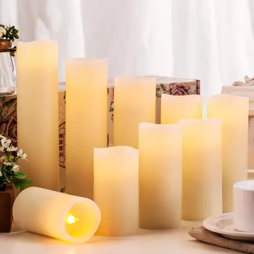 Enpornk Wax Pillar LED Candles with 10-Key Remote, best flameless pillar candles