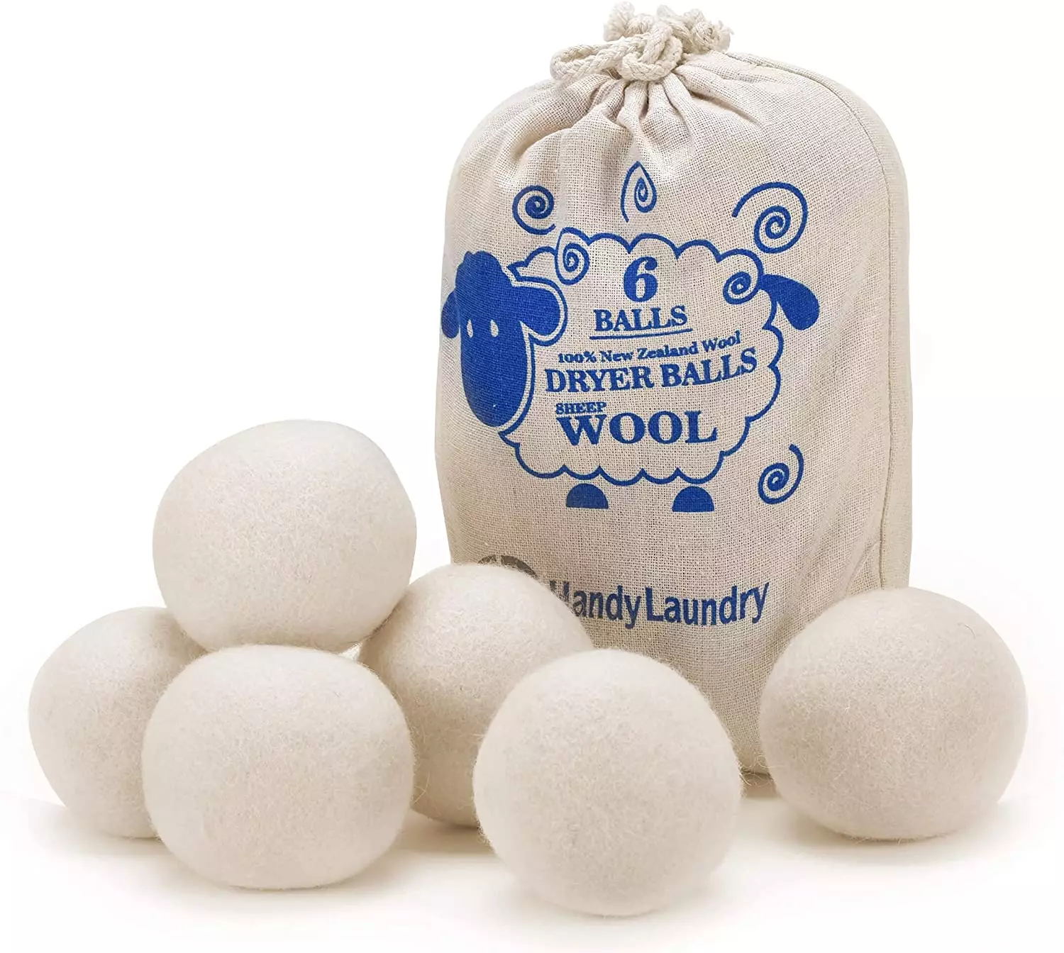 Esferas de lã para secar roupa à mão