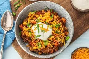 game day beef chili, HelloFresh