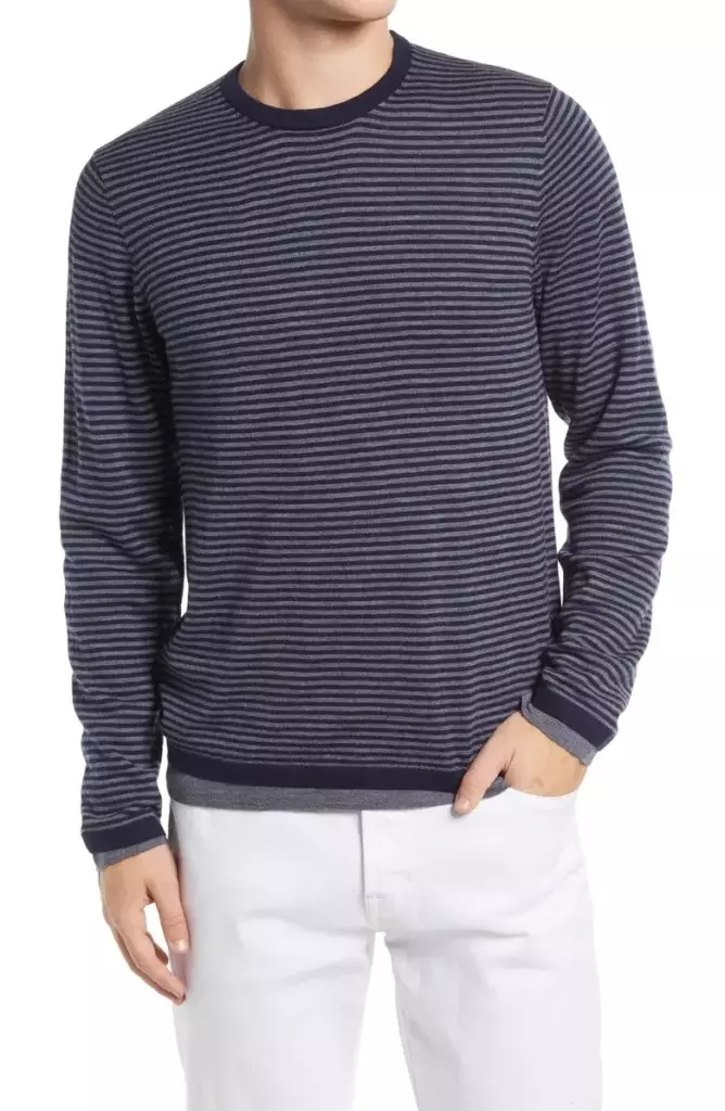 Vince-Regular-Fit-Double-Layer-Stripe-Crew-Pullover