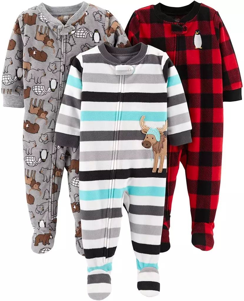 Carter's 3-Pack Footed Pijamas විසින් සරල ප්‍රීති