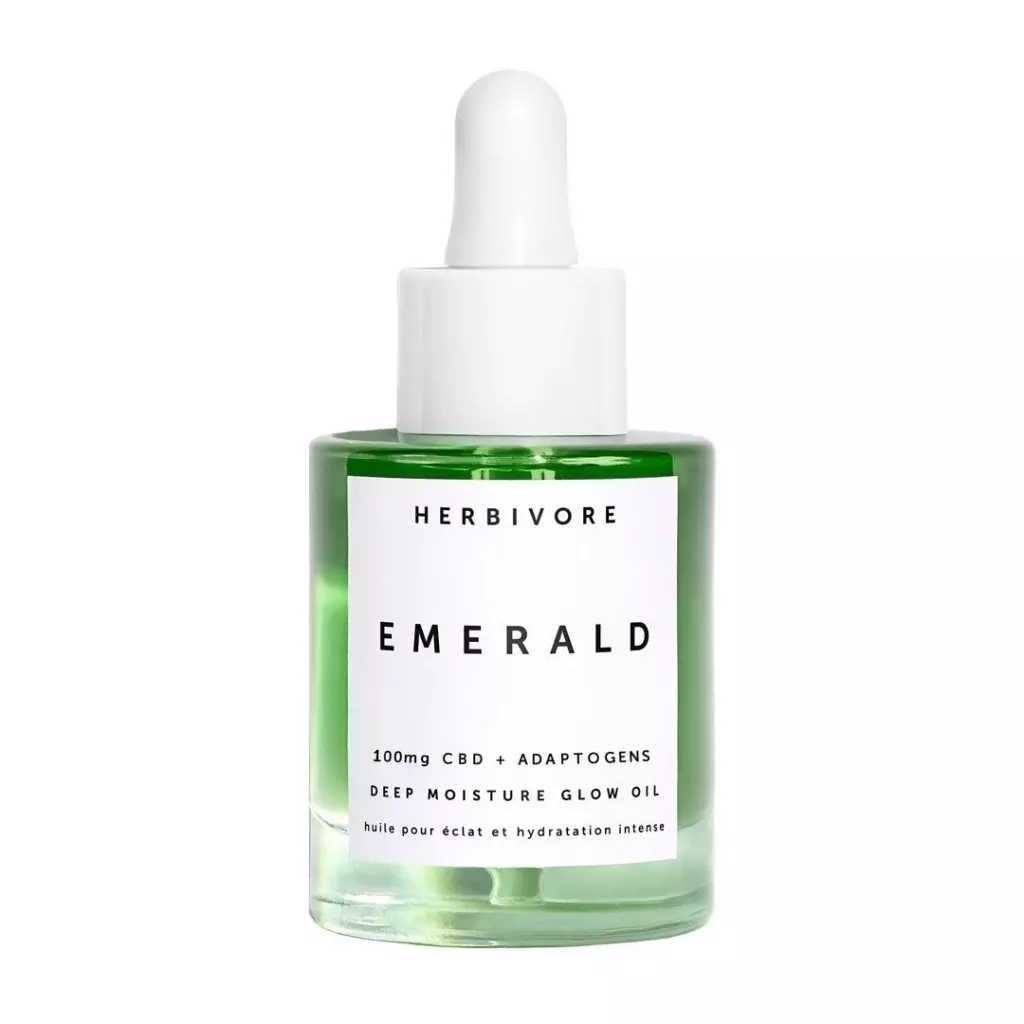 Herbivore Botanicals Emerald CBD + Адаптогеннар тирән дымлы ялтыравык май