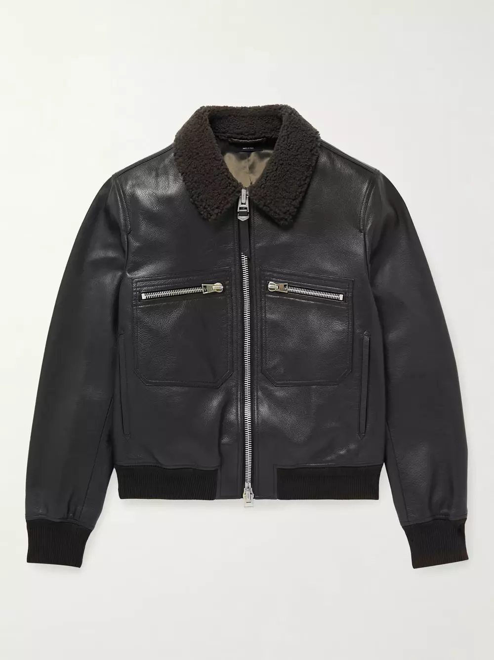 tom ford shearling leather jackets para sa mga lalaki