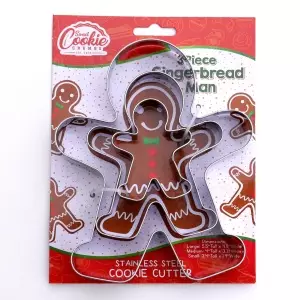 Gingerbread cookie cutter set liburan, pemotong cookie