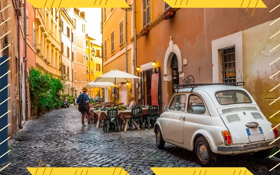 callejón romántico en roma