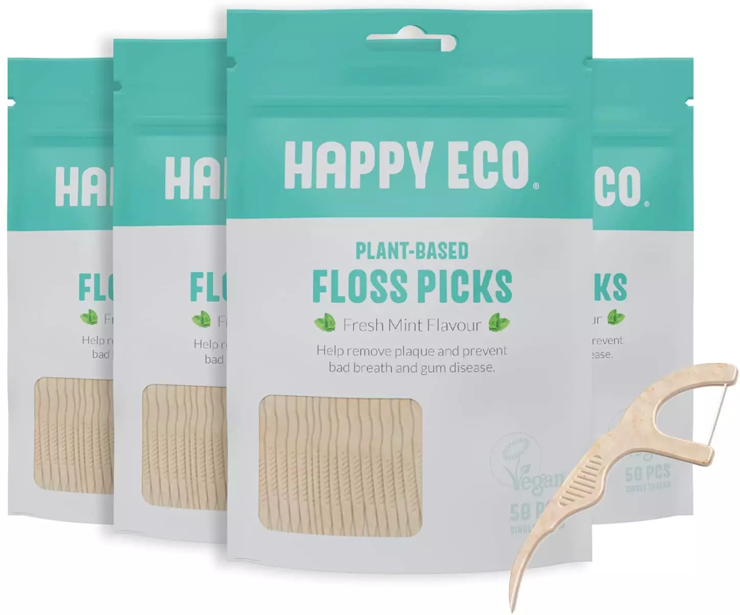 Happy Eco Plant-Based Floss Picks