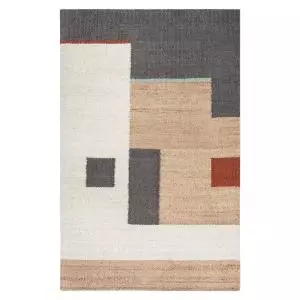 棕褐色和象牙色天然纤维地毯编织黄麻