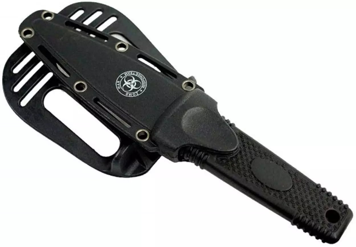 Lastworld Zomb War Black Boot Hunting Knife with sheath