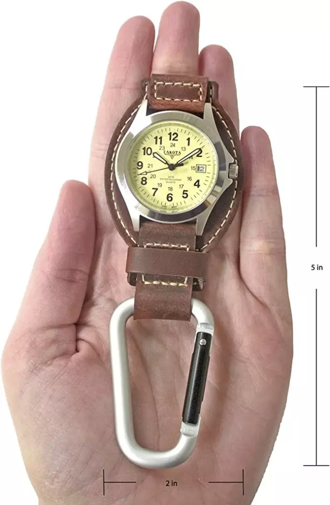 Dakota-Watch-Company-Leather-Field-Clip-Watch ჯიბის საათი