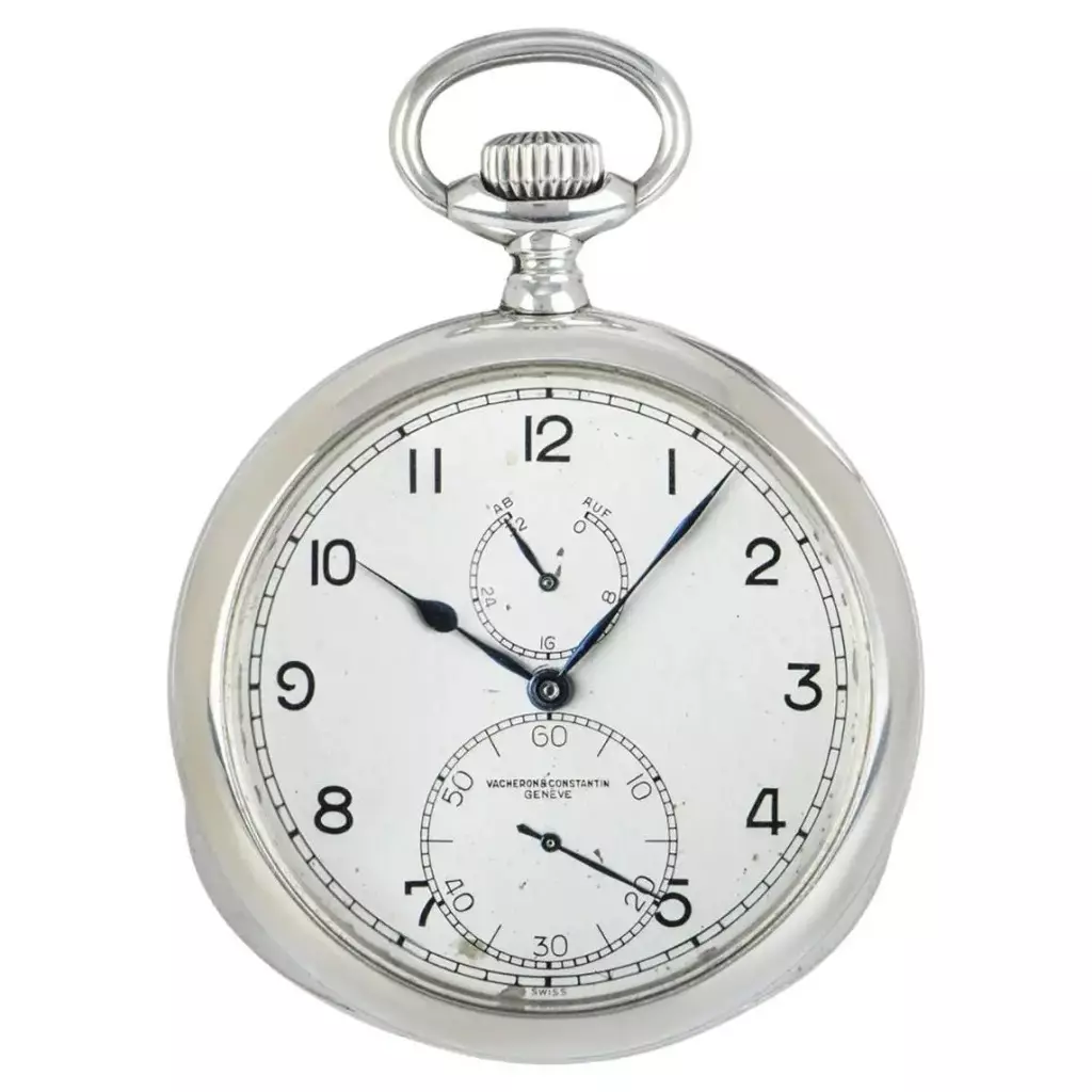 Vacheron-Constantin-NOS-Open-Face-Deck-Watch-in-Silver Pocket Watch