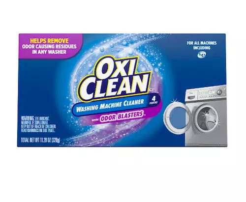 गंध ब्लास्टर्स के साथ ऑक्सीक्लीन वाशिंग मशीन क्लीनर