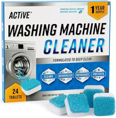 Aktiivinen pesukoneen puhdistusaine
