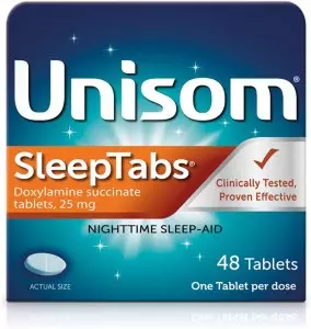 Tabletas para durmir Unisom, mellor axuda para durmir sen receita