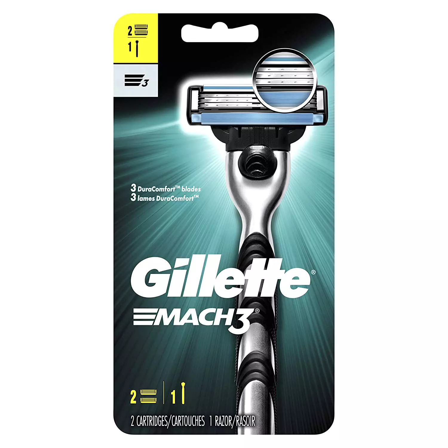 Máquina de barbear Gillette Mach3, melhores lâminas para raspar a cabeça