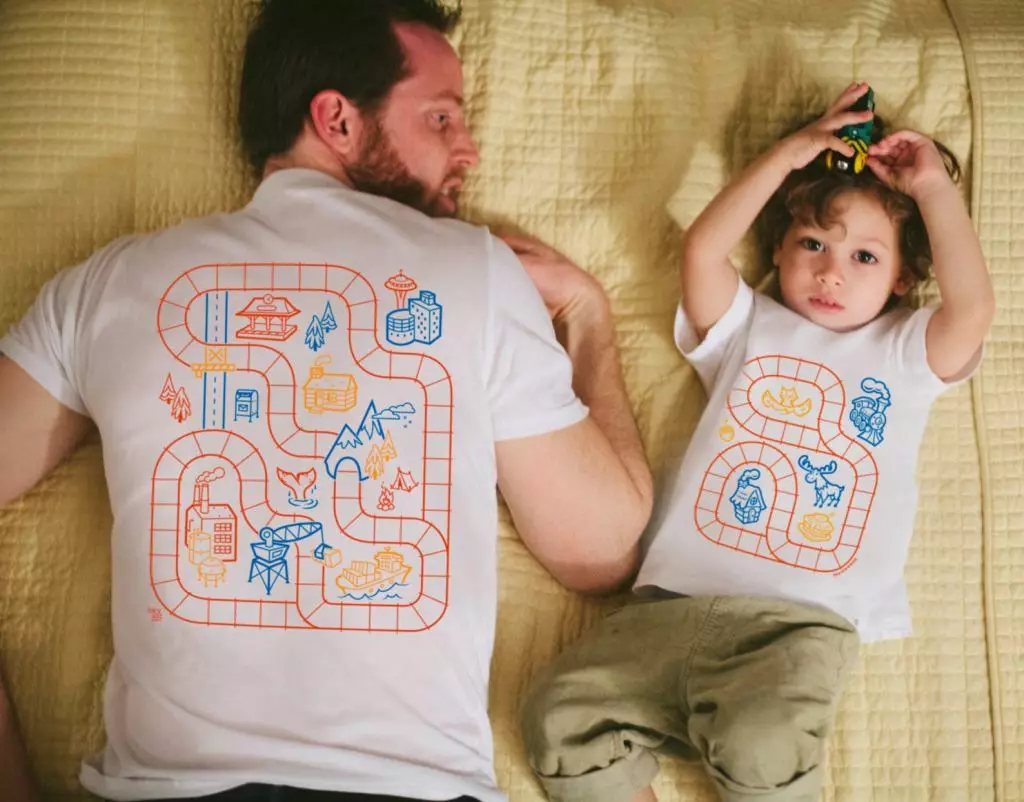 Подходящая рубашка поезда, подходящие рубашки отца и сына