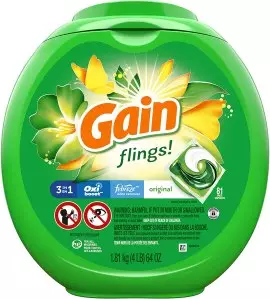 Capsules de détergent à lessive liquide Gain Flings