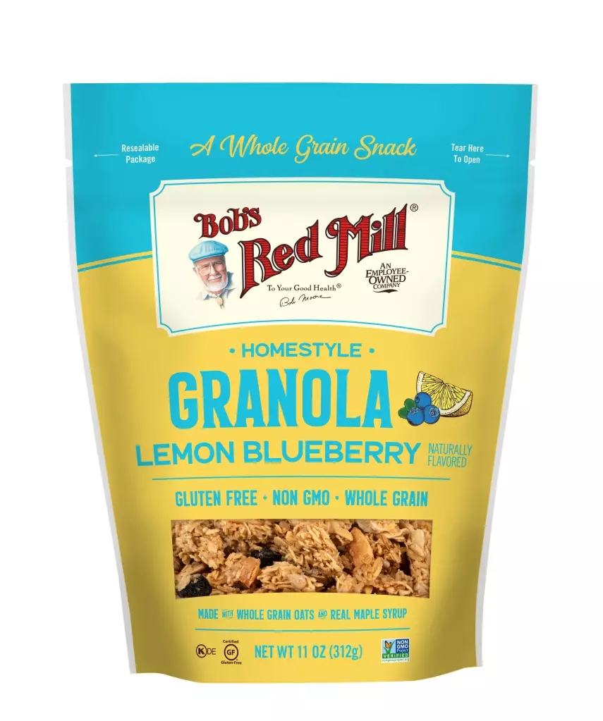 Bob's Red Mill Homestyle Granola Lemon Blueberry, geriausia granola