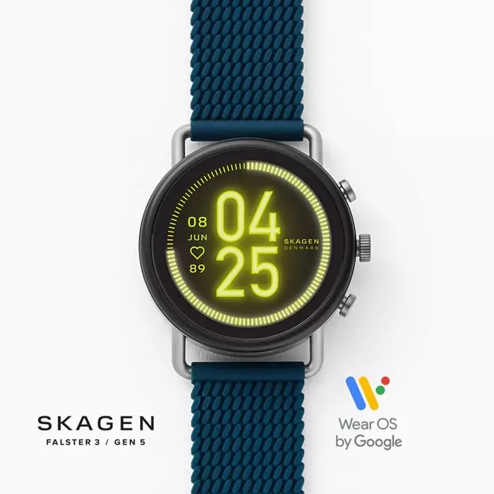 Skagen Smartwatch HR - Falster 3 ლურჯი სილიკონის ბადე