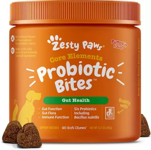 Zesty Paws Core Elements Probiotic Pumpkin មានរសជាតិឈ្ងុយឆ្ងាញ់