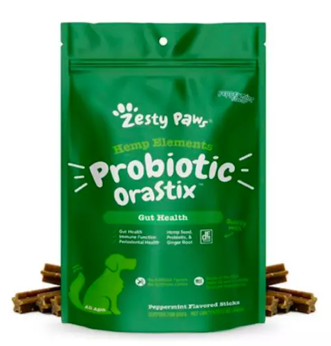 Zubní žvýkací žvýkačky OraStix s příchutí máty probiotické Zesty Paws