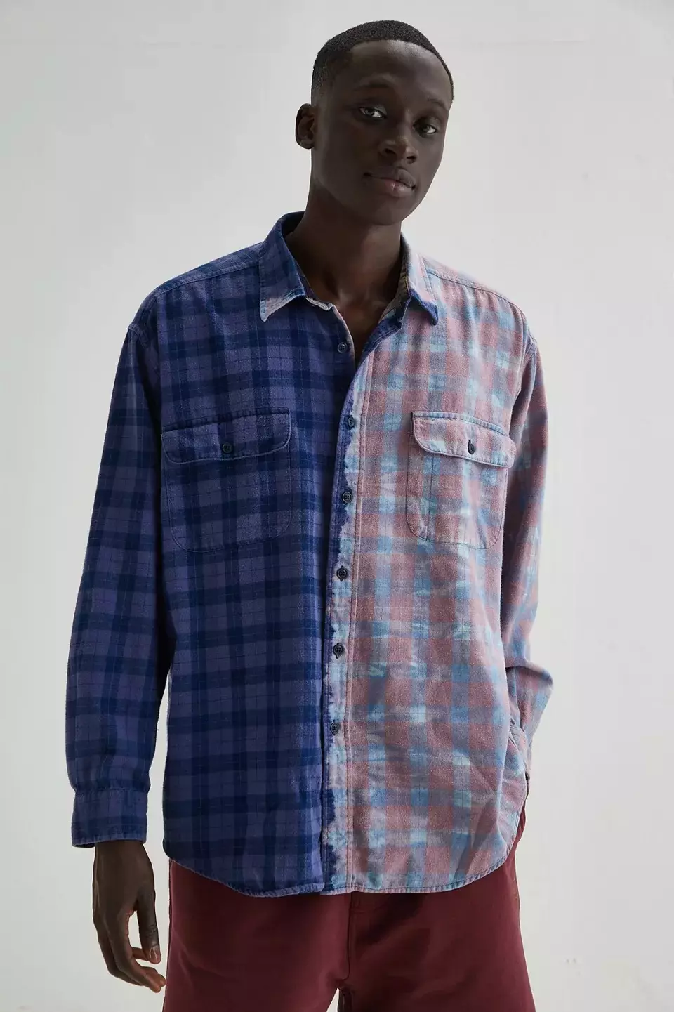 Urban Outfitters Vintage Half-Bleach Flannel Shirt