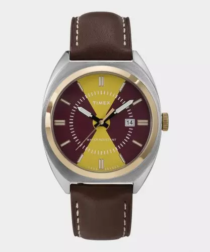 I-Timex x Todd Snyder Gold/Burgundy Colorblock Milano Watch