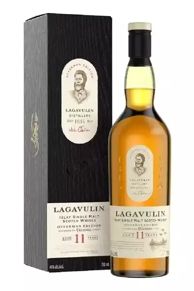 Lagavulin 11 Taun Old Islay Tunggal Malt Scotch wiski Offerman Edition