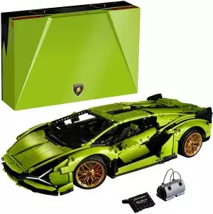 iiseti zemoto ze-LEGO ezigqwesileyo- LEGO Technic Lamborghini Sián FKP 37 IKit yoKwakha iiMoto (kuluhlaza okhanyayo)