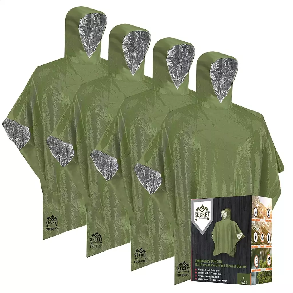 საიდუმლო Sidekick Mylar Rain Poncho