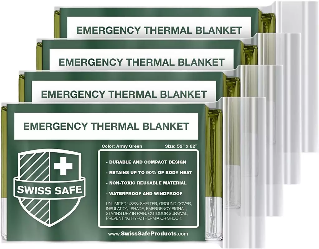 Termiczne koce termoaktywne Swiss Safe Emergency Mylar