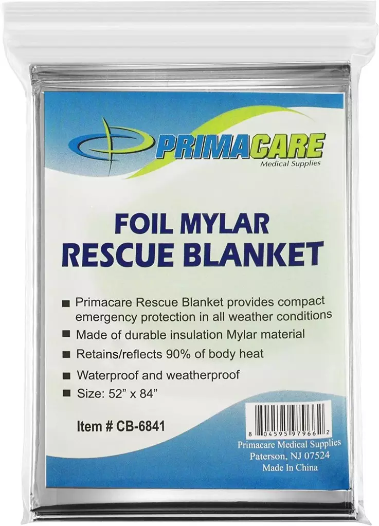 Primacare HB-10 Ашыгыч фольга Милар җылылык одеял