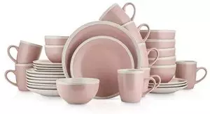 Stone Lain 32-Piece Stoneware Round Dinnerware Set