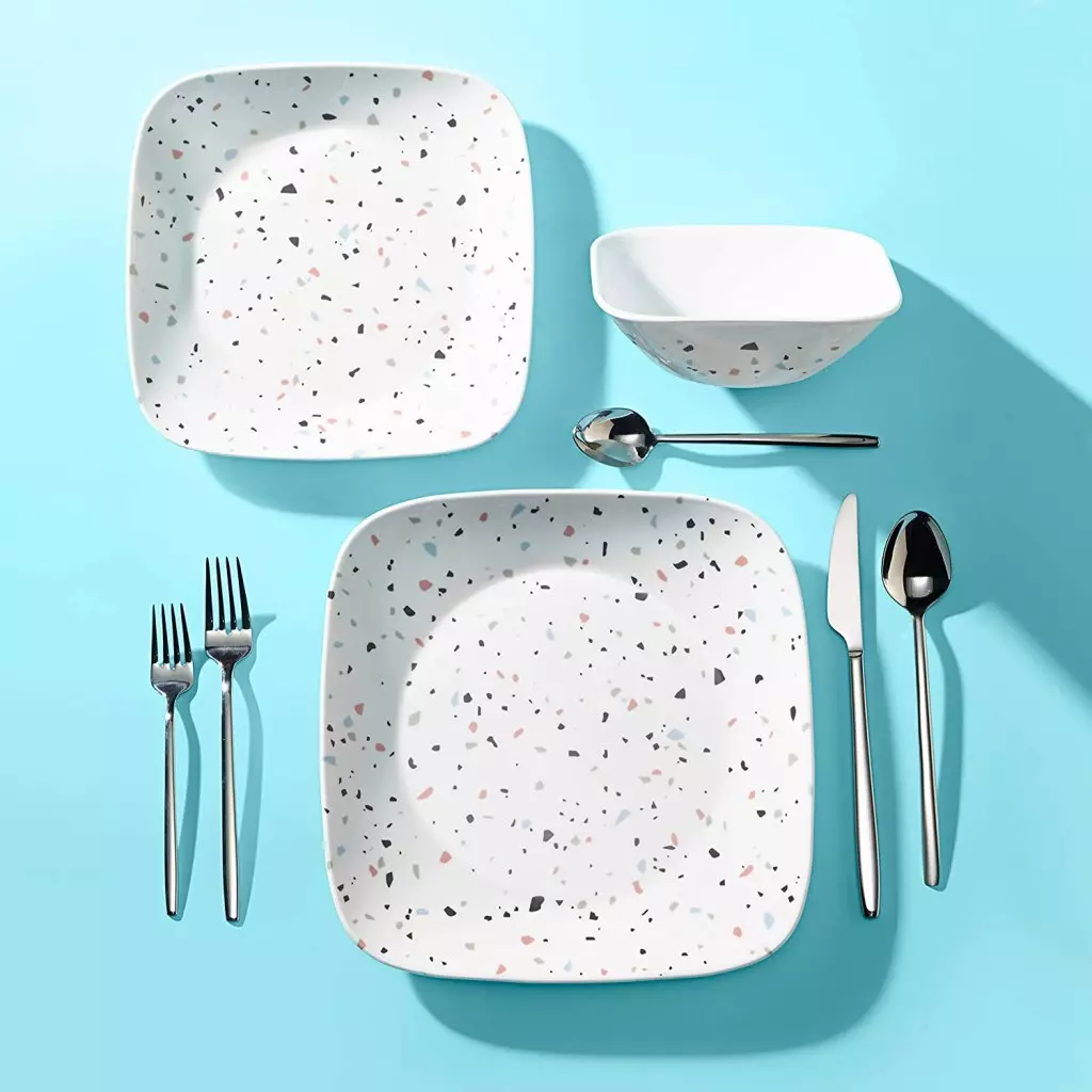 Corelle 18-Piece Terrazzo Dinnerware Set