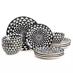 စမုန်ဖြူနှင့် စားပွဲ 12-Piece Dinnerware Set