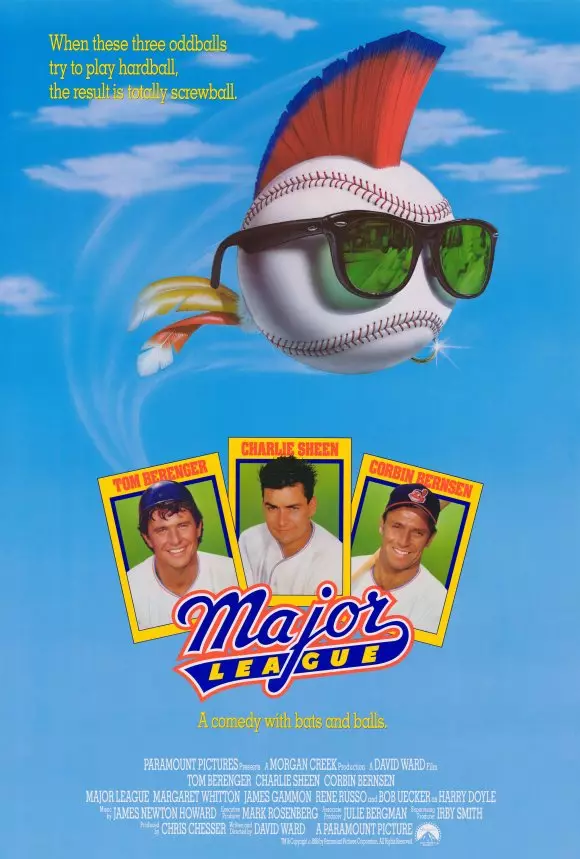Poster ng pelikula ng Major League; pinakamahusay na mga pelikula sa baseball