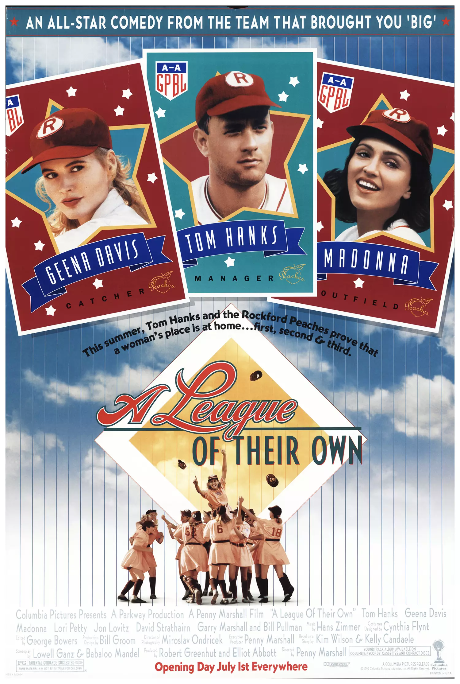 Плакати филми Лигаи худ; беҳтарин филмҳои бейсбол