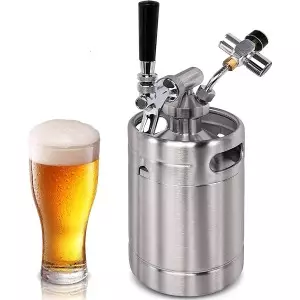 NutriChef Pressurized Beer Mini Keg System, yakanakisa mini keg yakazara